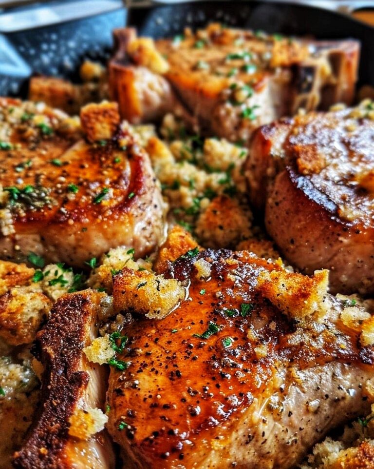 Thick Chops with Bagged Stuffing- - At Home with Debbie